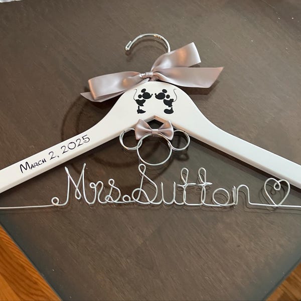 Disney Wedding, Mickey Mouse Hanger,personalized Wedding Hanger,disney ...