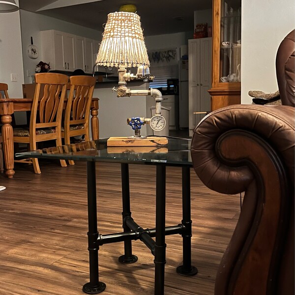 Industrial Pipe Side Table With Cross Piece Legs Kit - 1 Inch Pipe - Etsy