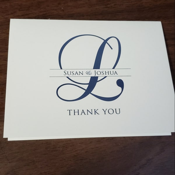 Personalized Note Card Set - Monogram Thank You Cards (set of 10 ...