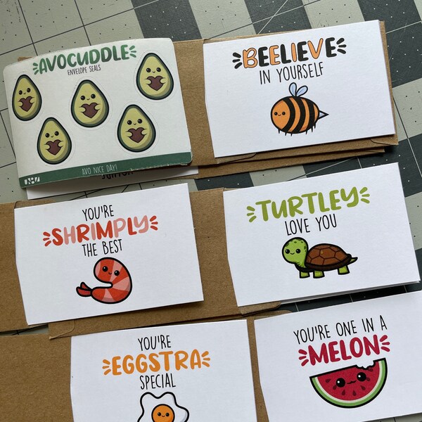 Blank Mini Animal Kawaii Cards Pack of 5 With Envelopes, Blank Cards ...