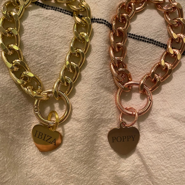 Chain Cat Collar, Medium Cuban Link Cat Necklace, Lightweight Cat ...