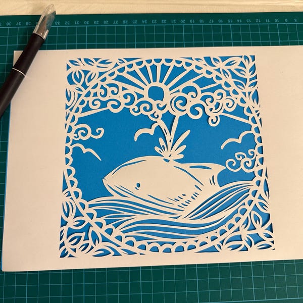 Whale Paper Cut Out Template - Etsy