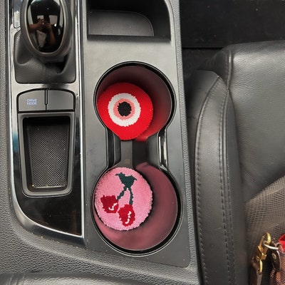 Set of 2 Pink Car Coasters,cute Car Accessories,customisable Car Decor ...