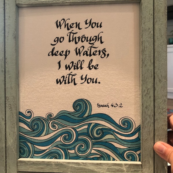 Isaiah 43 Framed Wall Art, Framed Bible Verse, Isaiah 43:2 Canvas Print ...