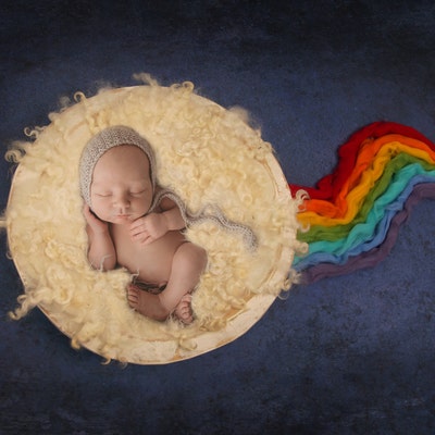 Rainbow Baby Newborn Digital Backdrop Rainbow Cream Bowl Baby Boy Girl ...
