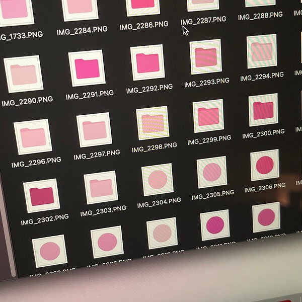 Pink Desktop Folder Icons for Macbook, Computer Desktop Icons, Pink Mac ...
