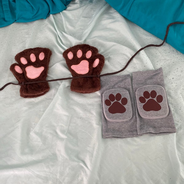 Gray Paw Knee Pads - Pole Dancing Knee Protection Paws for Pet Play and ...