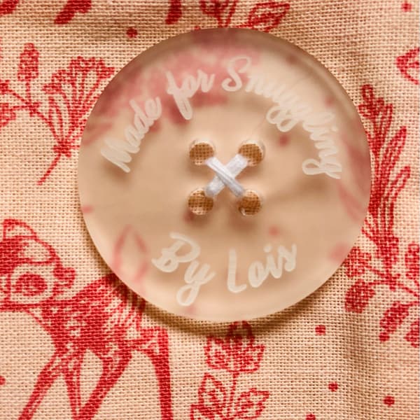 Personalised Button Tag for Crafters, Made With Love Engraved Wood ...