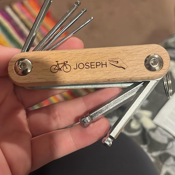 Personalised Wooden Bicycle Allen Key Tool Kit, Cycling Gift - Etsy