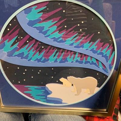 3D NORTHERN LIGHTS Svg 3D Aurora Borealis Svg WINTER Shadow Box Svg for ...