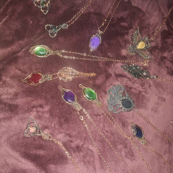 Red Fire Labradorite Pendant Copper Wire Wrapped Gemstone Jewelry ...