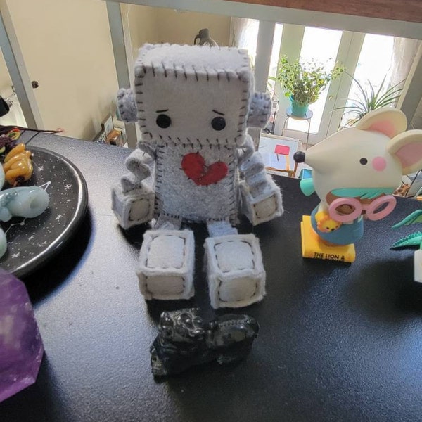 Anti Valentine's Day Sad Robot Plush With a Broken Heart, - Etsy
