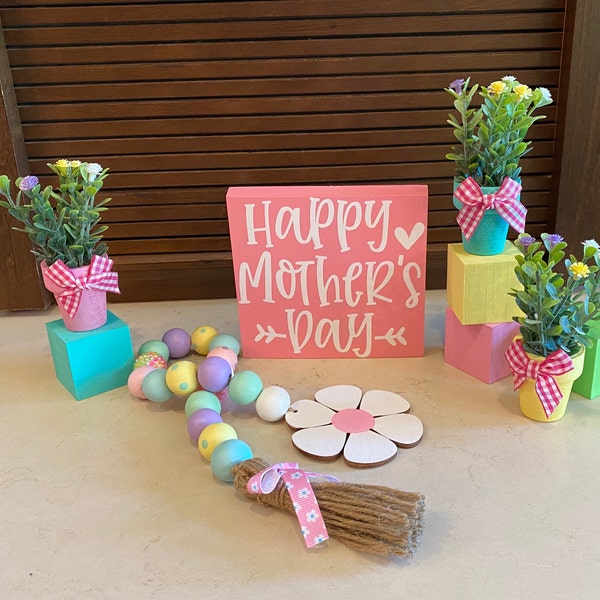 Mother's Day Tiered Tray Decor, Mother's Day Wood Signs, Home Decor ...