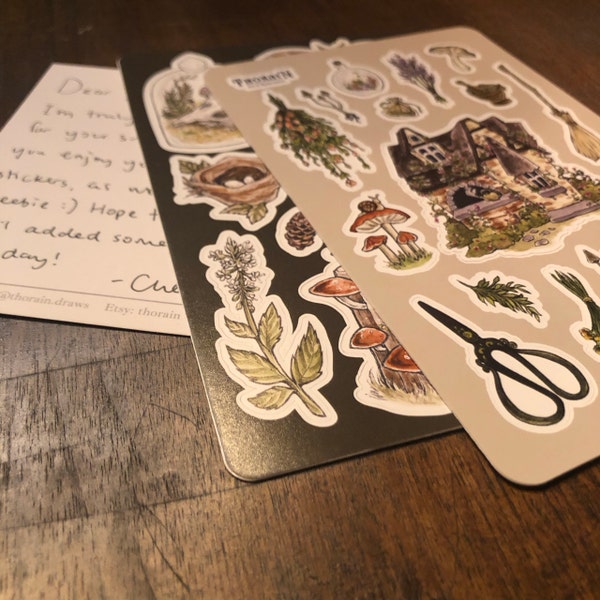 BUNDLE: Dark Cottagecore Sticker Sheets | Green Witch Journal Stickers ...