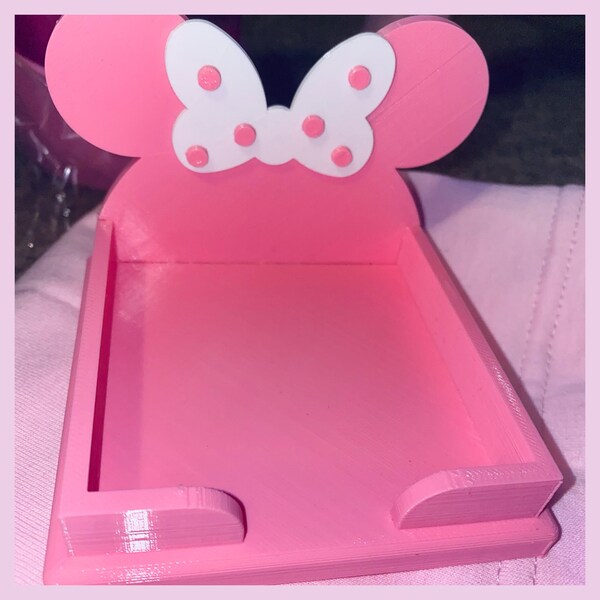 Minnie Mouse 3D Printed Disney Sticky Note Holder for Desk, Work ...