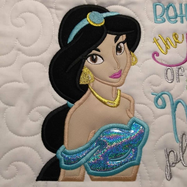 Arabian Princess Applique Embroidery Design, Baby Girl Birthday ...
