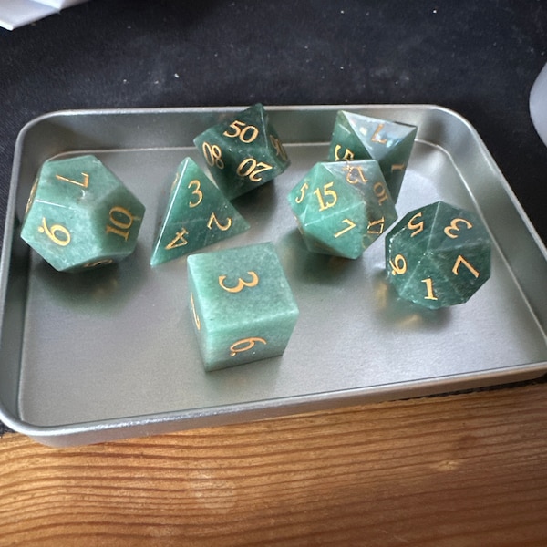 Natural Green Jade Dnd Dice Set| Gemstone D20 Dice Set| Dungeons and ...