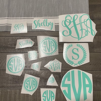 Custom Monogram Decal Sheet Monogram Sticker Pack Monogram Bundle - Etsy