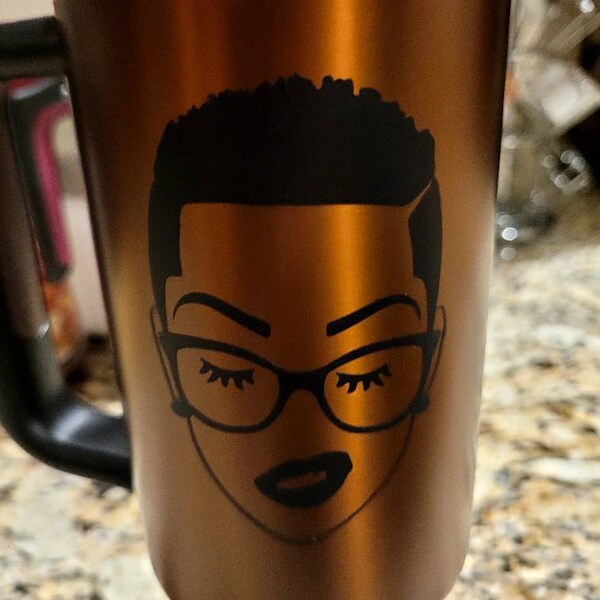 Lori Afro Woman Face Vinyl Decal|african American Woman Decal| Wine ...