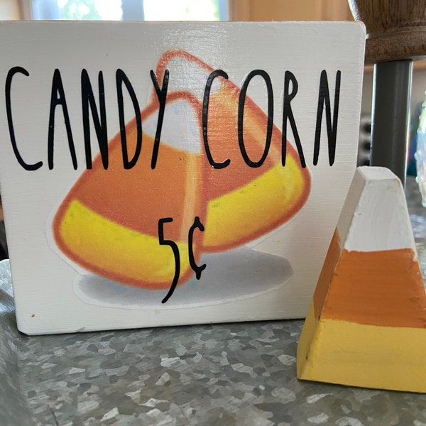 Wooden CANDY CORN SIGNS | Chunky Wood | Fall Decor | Rustic | Primitive ...