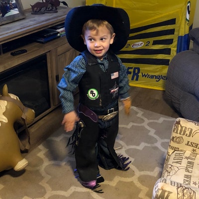 Custom Made Kid's Bronc/bull Riding Chaps/ New/ Custom Leather/ Rodeo ...