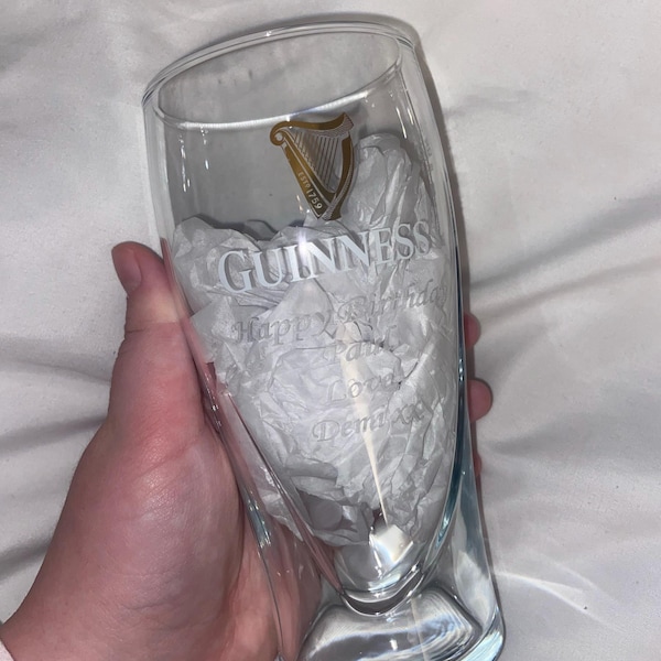 Personalised Engraved Pint Guinness Glass, Perfect for Any Guinness ...