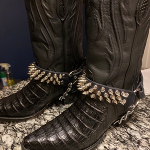 Pair of Spiked Punk Bootstraps | Etsy