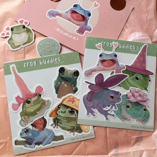 Frog Stickers | Frog Buddies | Sticker Pack | Laptop Sticker | Vinyl ...