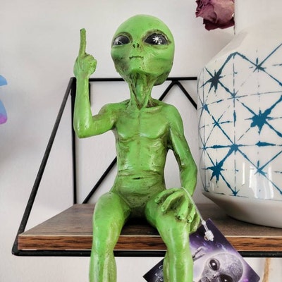 Rude Alien Statue flipping the Bird 10 H Shelf Sitter - Etsy