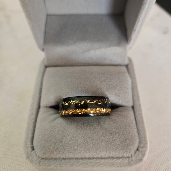 Orion Nebula Ring Set Hammered, His and Her Wedding Band, Black ...