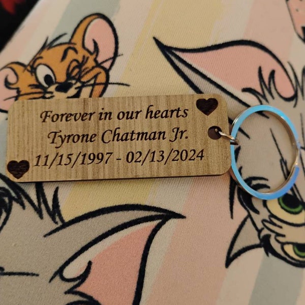 Bulk Funeral Favors Personalized Forever in Our Hearts Keychain ...