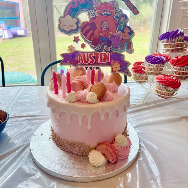 Turning Red Happy Birthday Banner. Turning Red Cake Topper. Red Panda ...