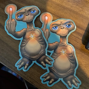 E.T. Middle Finger Vinyl Sticker - Etsy