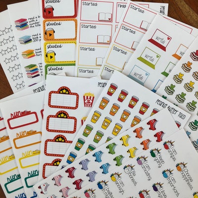Reading Challenge Planner Stickers Reading Planner Stickers Reading ...
