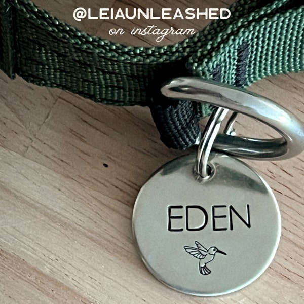 Simple Custom Hand Stamped Dog Tag, Dog Tags for Dogs, Pet Id Tag ...