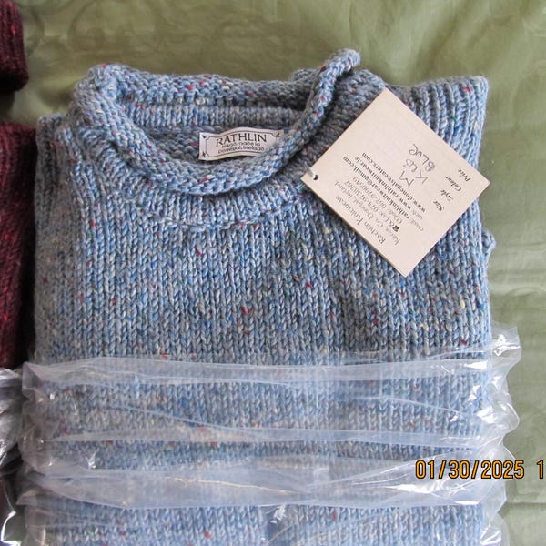 Irish Donegal Fisherman Sweater in 100% Donegal Tweed Wool - Etsy