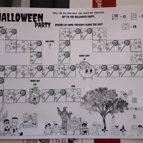 Savings Dice Board Game | Halloween Party | Digital | Cash Envelope ...