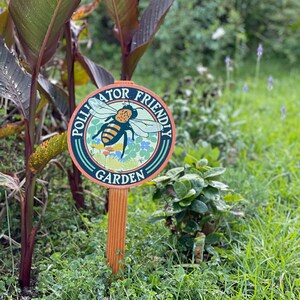 Bee Pollinator Friendly Garden Sign - Etsy