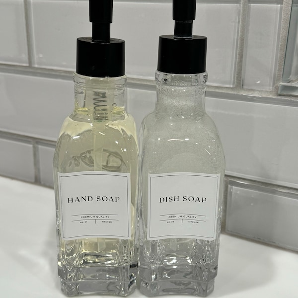 Waterproof Vinyl Hand Soap & Dish Soap Labels • Minimalist Kitchen ...