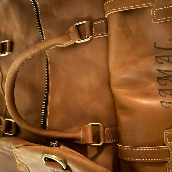 Leather Backpack, 16 Inches Personalized Engraved Laptop Rucksack Men ...