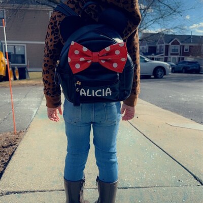 Personalized Minnie Mouse Backpack Cute Custom Headband Polka Dot Bow ...