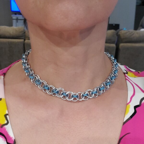 Helm Weave Chainmail Choker Necklace - Etsy