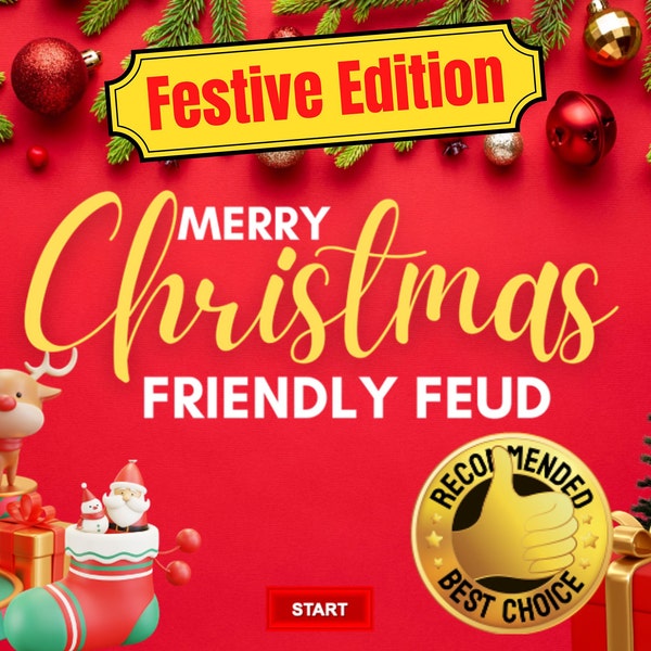 New Merry Christmas Friendly Feud Game - Customizable Family Feud With ...