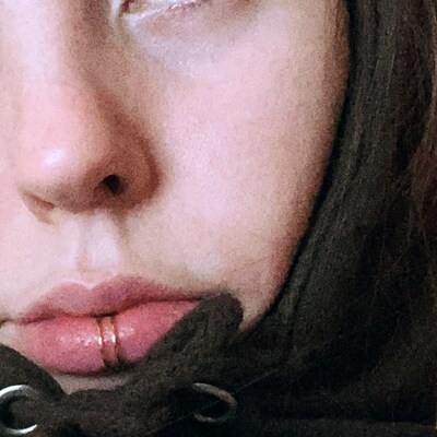 Double Lip Ring Fake Lip Ring gold, Silver, Rose Gold. - Etsy