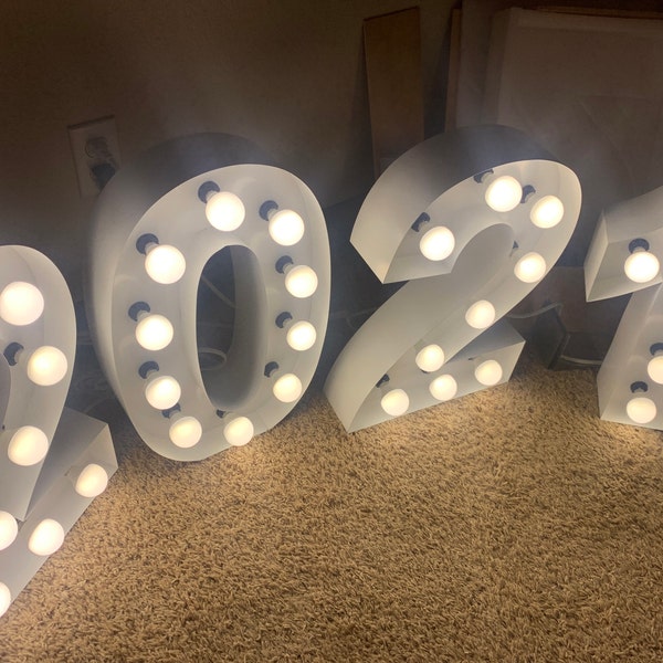 12" Metal WHITE/BLACK A-Z Marquee Letters Marquee Light Light up ...
