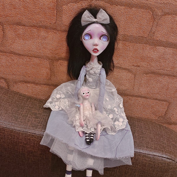 Goth Creepy Handmade Figurative Sculpture Unique Dark Gothic Sad ...