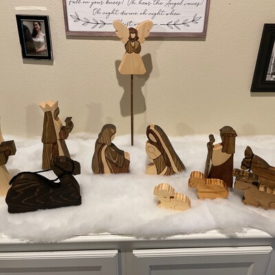 10 Piece Nativity Set Upgrade You Get a Stable, Angel, Donkey and ...