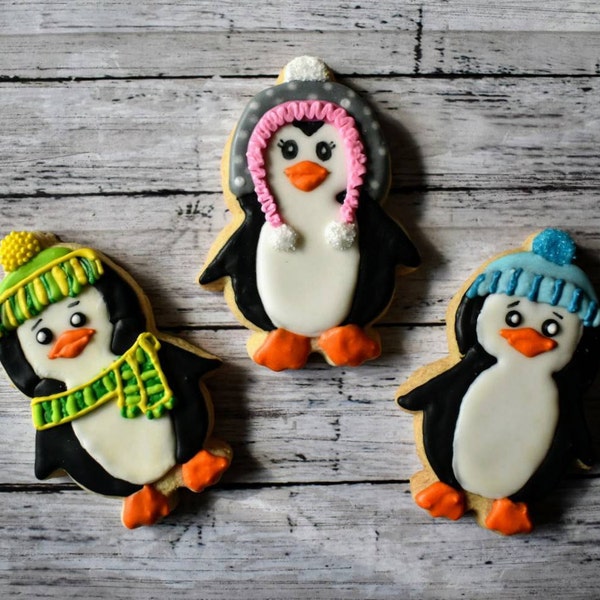 Penguin #2 With S Stocking Cap Cookie Cutter and Fondant Cutter and ...