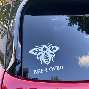 Yellow Floral Bee Boho Car Decal for Beekeepers and Gardeners. Exterior ...