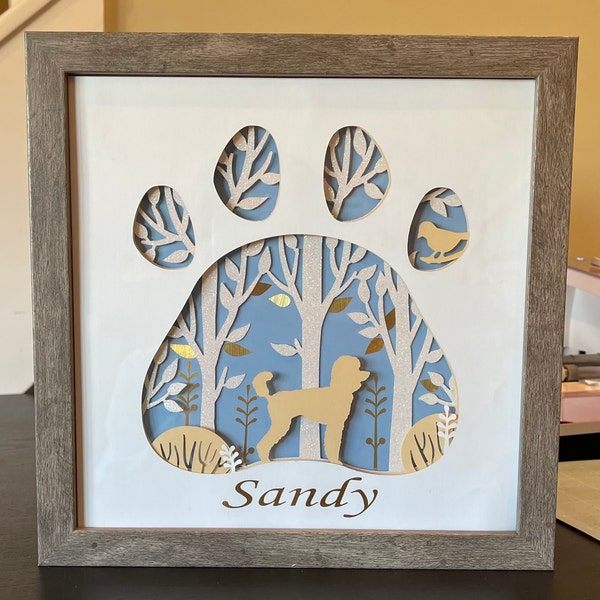 Poodle Dog Breed Shadow Box SVG, 3d Papercut SVG, Layered Paper Art ...